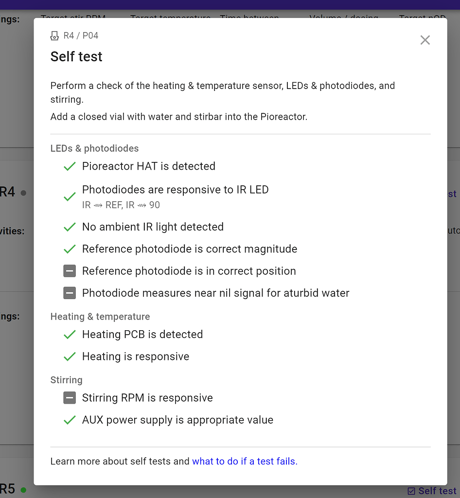 Self test button disappeared - User interface - Pioreactor forum