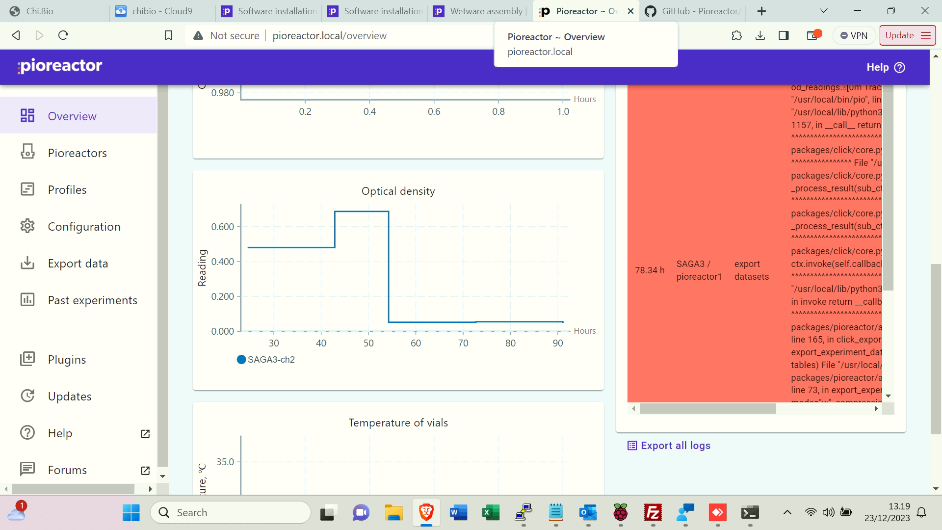 Export Dataset Not Working And Graphs Aren T Loading Correctly Software Pioreactor Forum